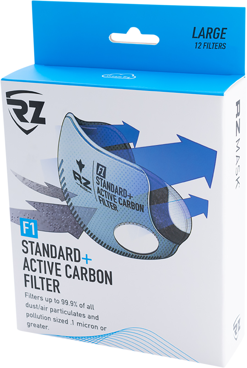 RZ Mask F1 Carbon Face Mask Filters - 12 Pack - MC Powersports