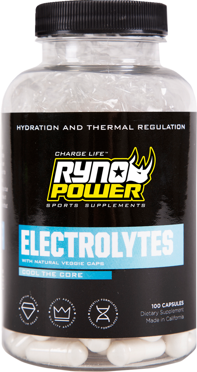 Ryno Power Electrolytes Supplement - Capsules - 100 Count Bottle - MC ...