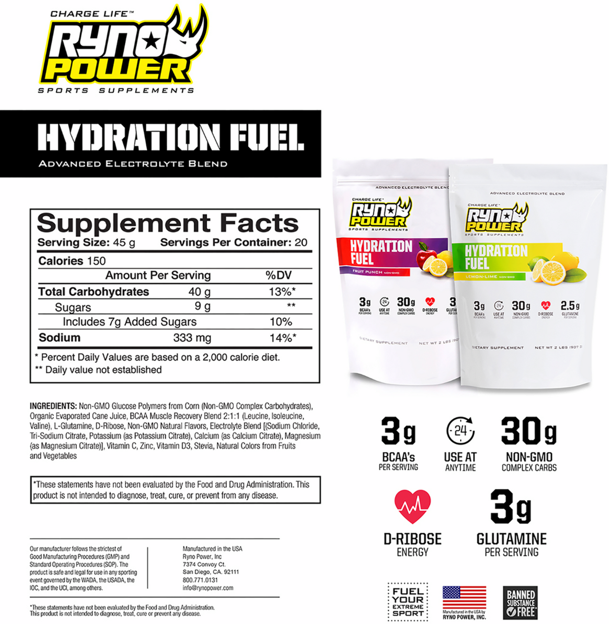 Ryno Power Essentials Power Package - Hydration Fuel & Protein Powder ...