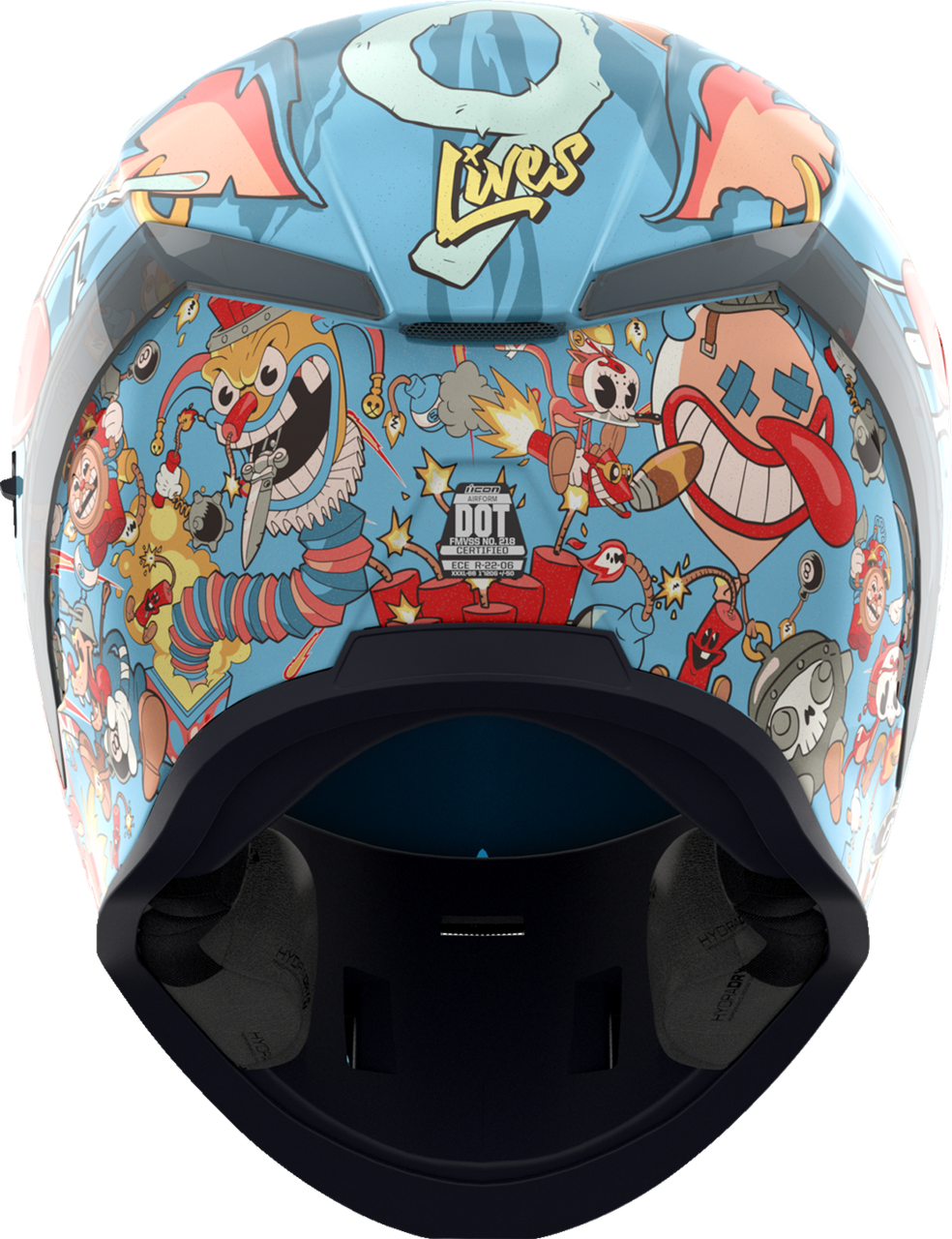 Icon Airform Helmet - 9 Lives - Blue (Glow-In-The-Dark) - MC Powersports
