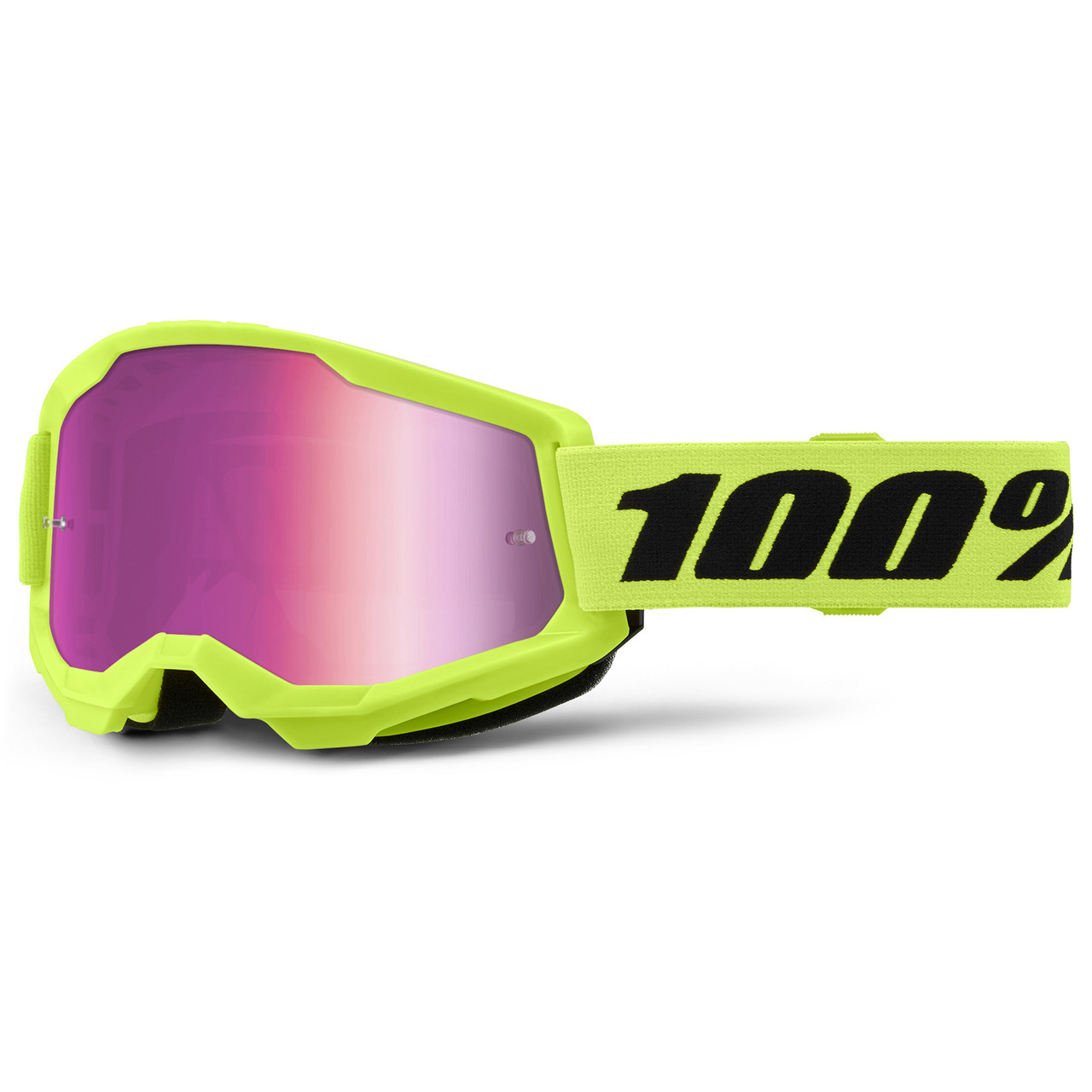 100% Strata 2 Neon Yellow Goggles - MC Powersports