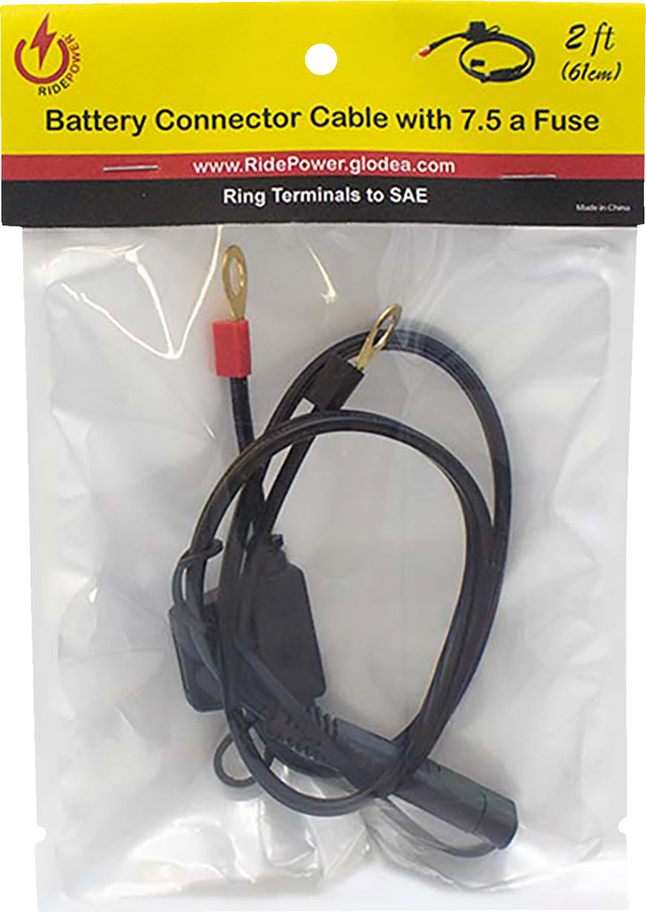 RidePower SAE to Ring Terminal Battery Connector Cable - MC Powersports