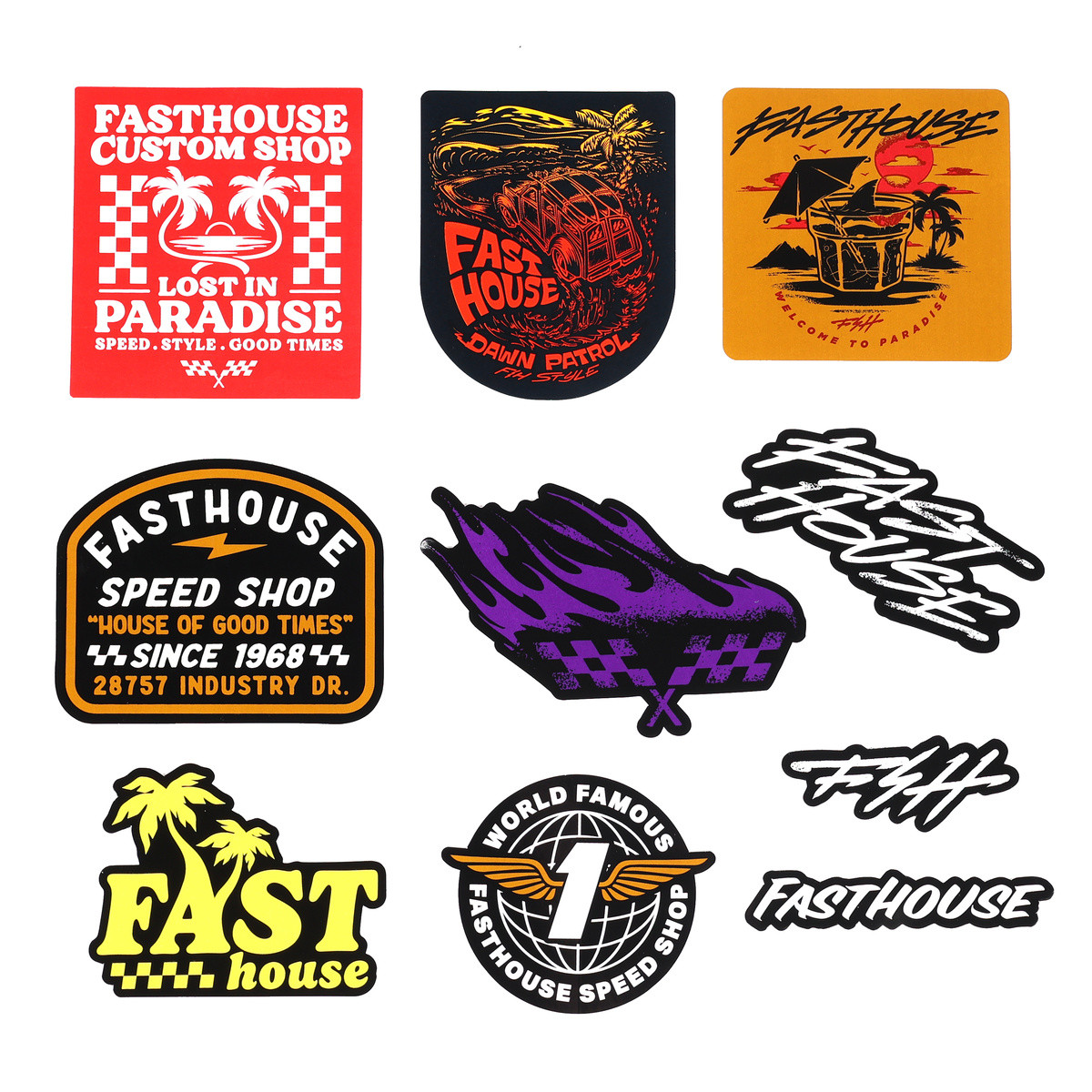 Fasthouse Summer '25 Lifestyle Decal - 10 Pack - MC Powersports