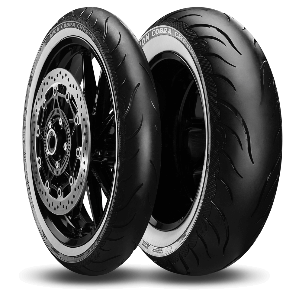 Avon Tyre Cobra Chrome AV92 White Sidewall Rear Tire - MC Powersports