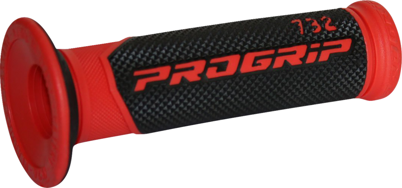 Pro Grip 732 Grips - Open Ends - Black/Red - Pair - MC Powersports