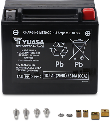 Yuasa High Performance AGM Maintenance-Free Battery - YTX20HL -BS ...