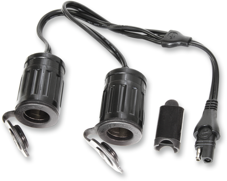 Tecmate Y-Splitter - SAE to Dual Socket Adapter - MC Powersports