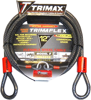 Trimax Trimaflex Max Security Braided Cable Lock - 12' - MC Powersports