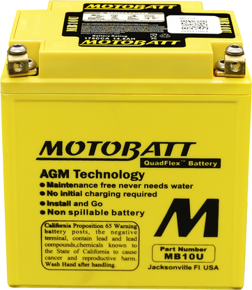 MotoBatt AGM Battery MB10U Sealed Factory Activated - MC Powersports