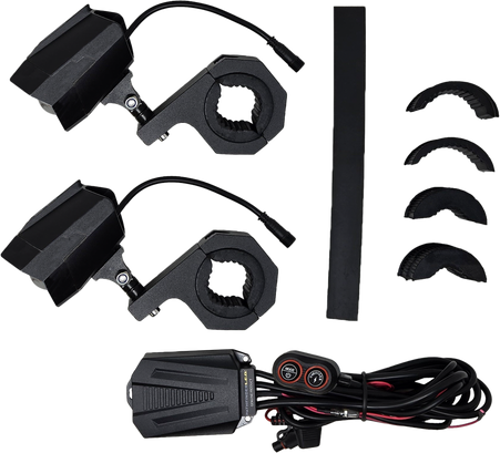 Pathfinder LED Dual Switchback LED Lights Black Wired Remote - Pair ...