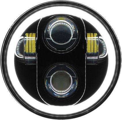 Pathfinder LED 5 3/4in LED Headlight w/ Full Halo - MC Powersports