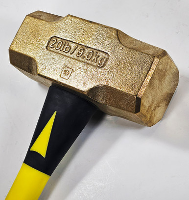 ABC 20 LB. BRASS HAMMER WITH 33" FIBERGLASS HANDLE | The Hammer Source