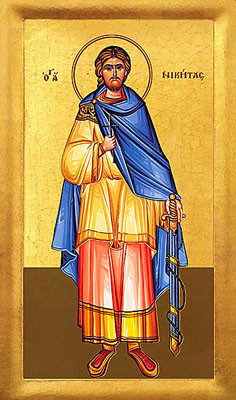 Icon of St. Nikitas - 20th c. - (1NI65) - Uncut Mountain Supply