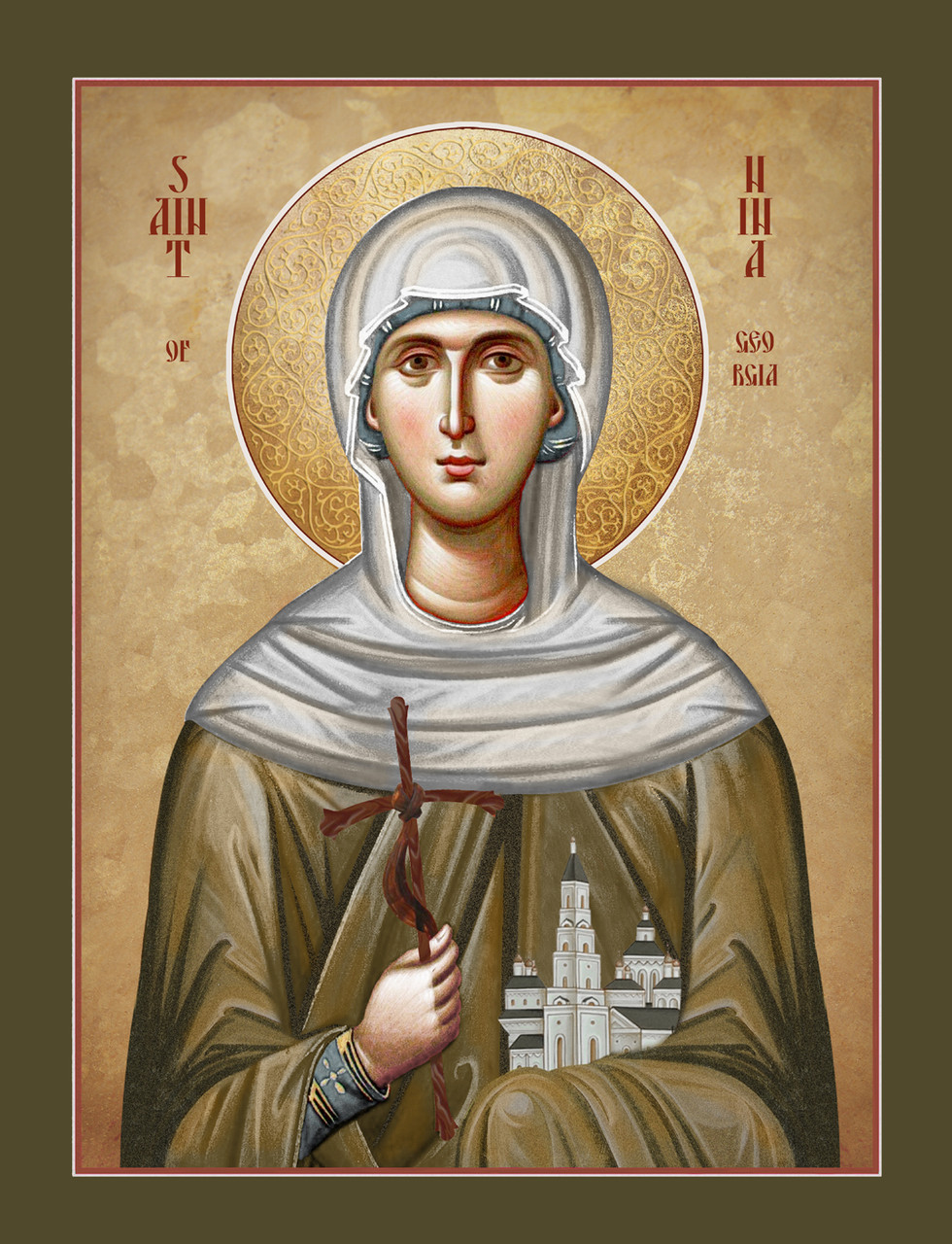 Icon of St. Nino (Nina) of Georgia - 20th c. - (1NI08)