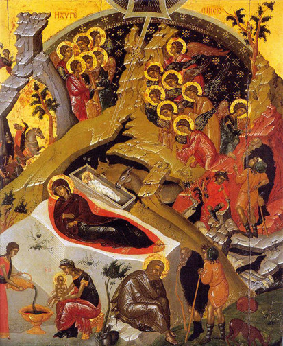 Icon of the Nativity of the Lord (Christmas) - 17th c. Dionysiou ...