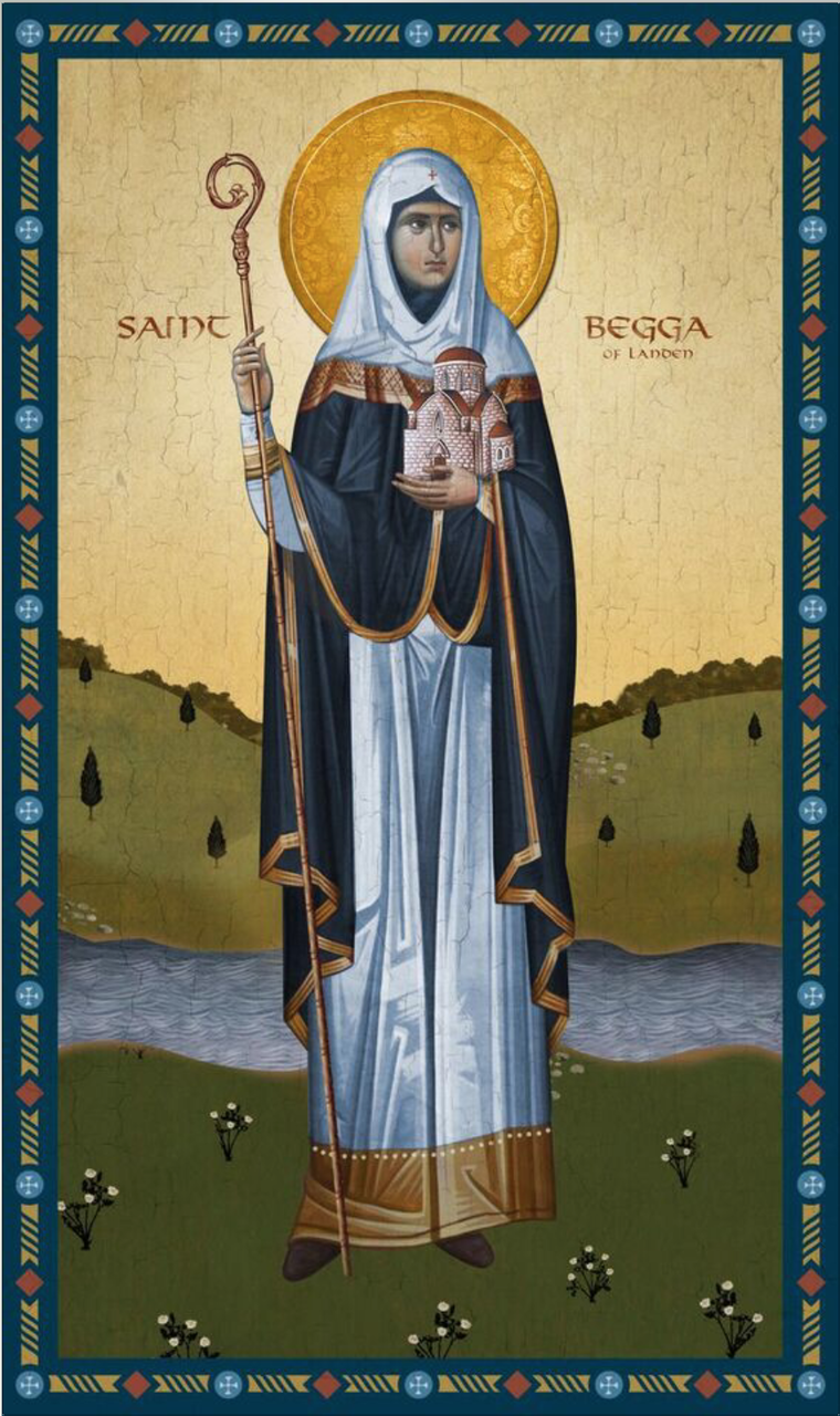 Icon of St. Begga of Landen - 20th c. - (1BR30) - Uncut Mountain Supply