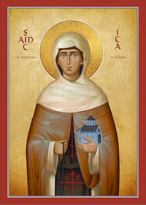 Icon of St. Ita of Killeedy - 20th c. - (1IT10) - Uncut Mountain Supply