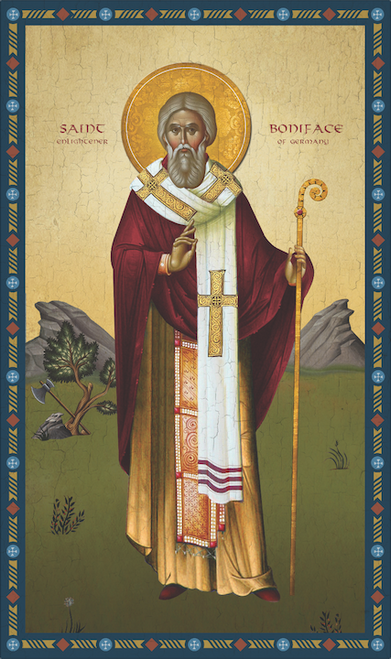 Icon of St. Boniface Enlightener of Germany - (1BF10) - Uncut Mountain ...