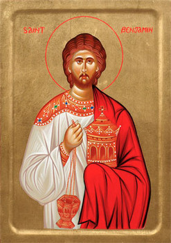 Icon of St. Benjamin the Deacon - 20th c. - (1BE08) - Uncut Mountain Supply