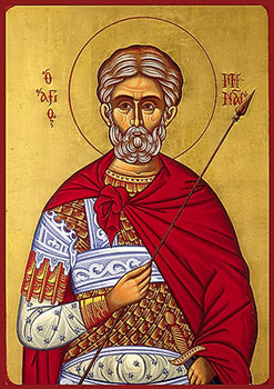 Icon of St. Menas - 20th c. (1ME21) - Uncut Mountain Supply