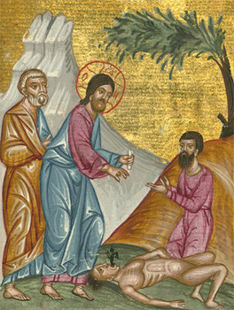 Icon of Christ healing the demon possessed boy - (11L54) - Uncut ...