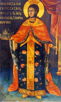 Icon of St. Theophano the Empress - 19th c. (1TH51) - Uncut Mountain Supply