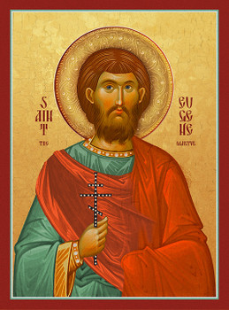 Icon of St. Eugene the Martyr - 20th c. - (1EU75) - Uncut Mountain Supply