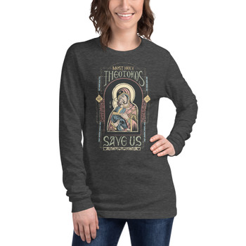 Most Holy Theotokos Save Us – Women's Long Sleeved T-shirt - Uncut ...