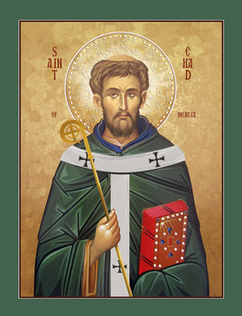 Icon of St. Chad of Mercia - 20th c. - (1CH33)