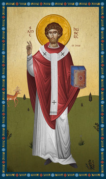 Icon of St. Hubert of Liege - 20th c. - (1HU71)