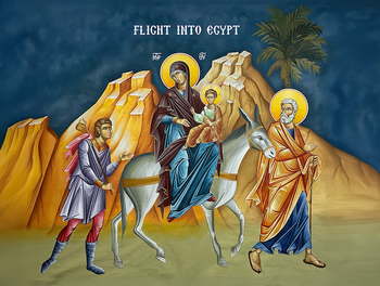 Icon of the flight into Egypt - 21st c. - (11P40) - Uncut Mountain Supply