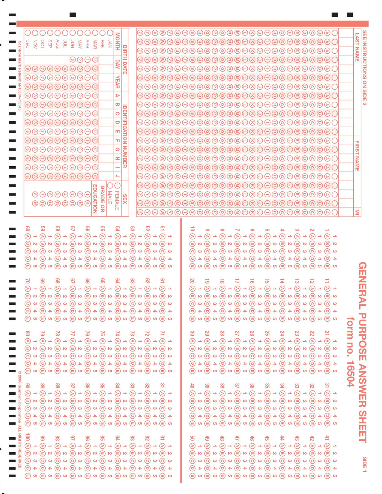 4521 GPAS 200Q (500/PKG) - Scantron