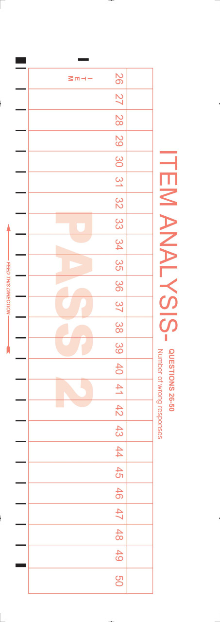 9702 ITEM ANALYSIS 50QUS 2/S RED (75/PKG) - Scantron Corporation