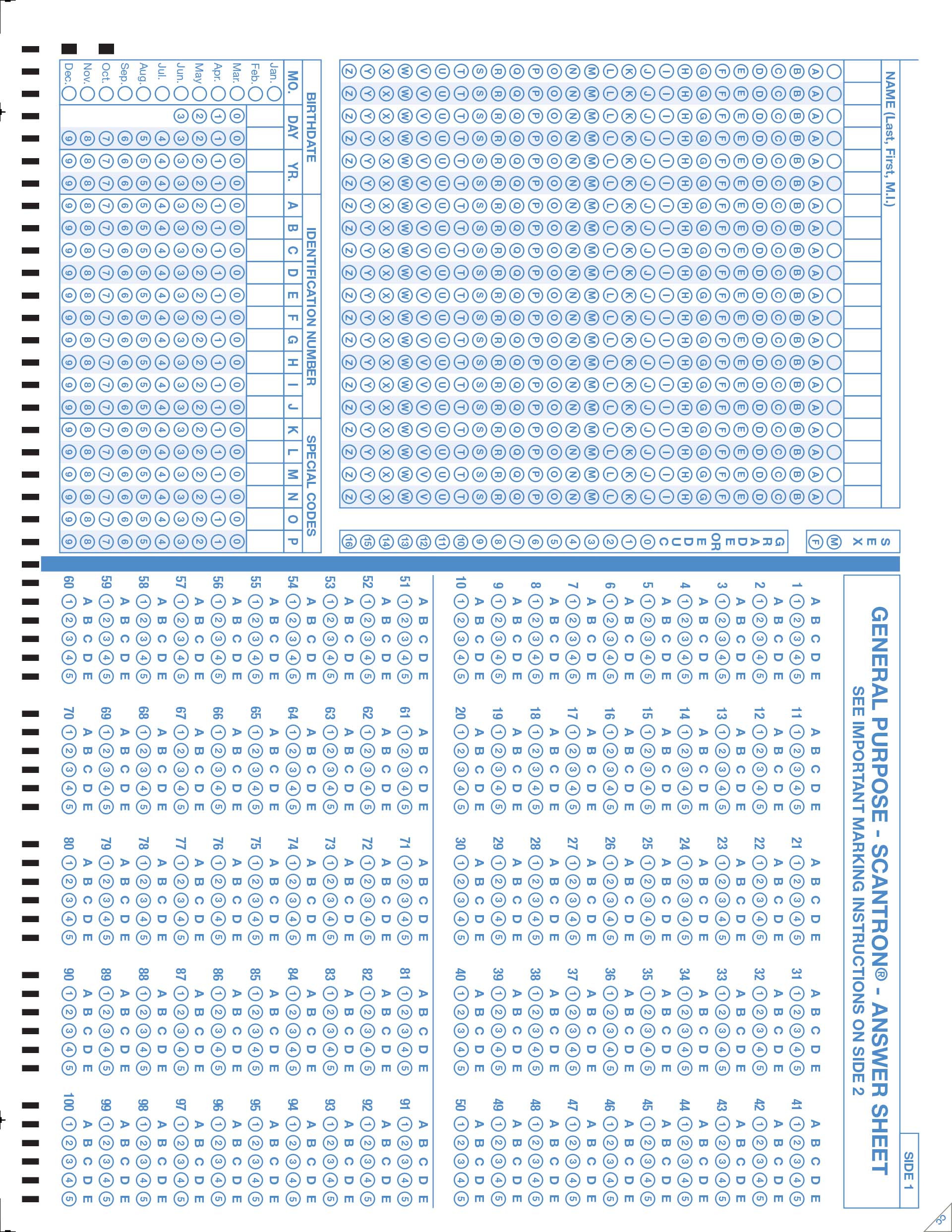 30423-BAG Bag Version of 30423 (2400/CTN) - Scantron