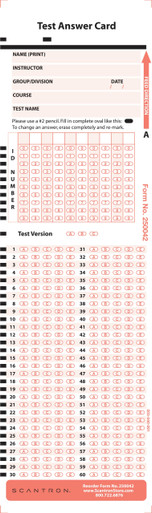 250042 EZDATA CARD #250042 (500/PKG) - Scantron
