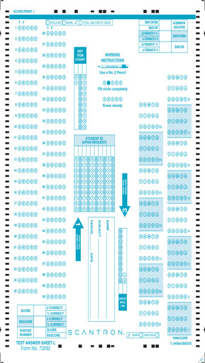 73292 Answer Sheet L (500/PKG) - Scantron