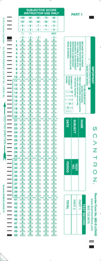 882-E-LOVAS 100Q A-E (500/PKG) - Scantron