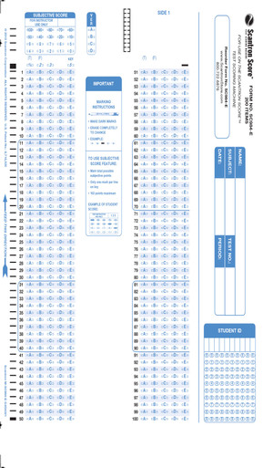 SC984-E Scantron Score, 200Q, A-E (500/PKG) - Scantron