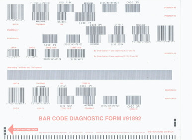 202167144 BAR CODE DIAGNOSTIC (25/PKG) FORM #91892 (FRM50) - Scantron