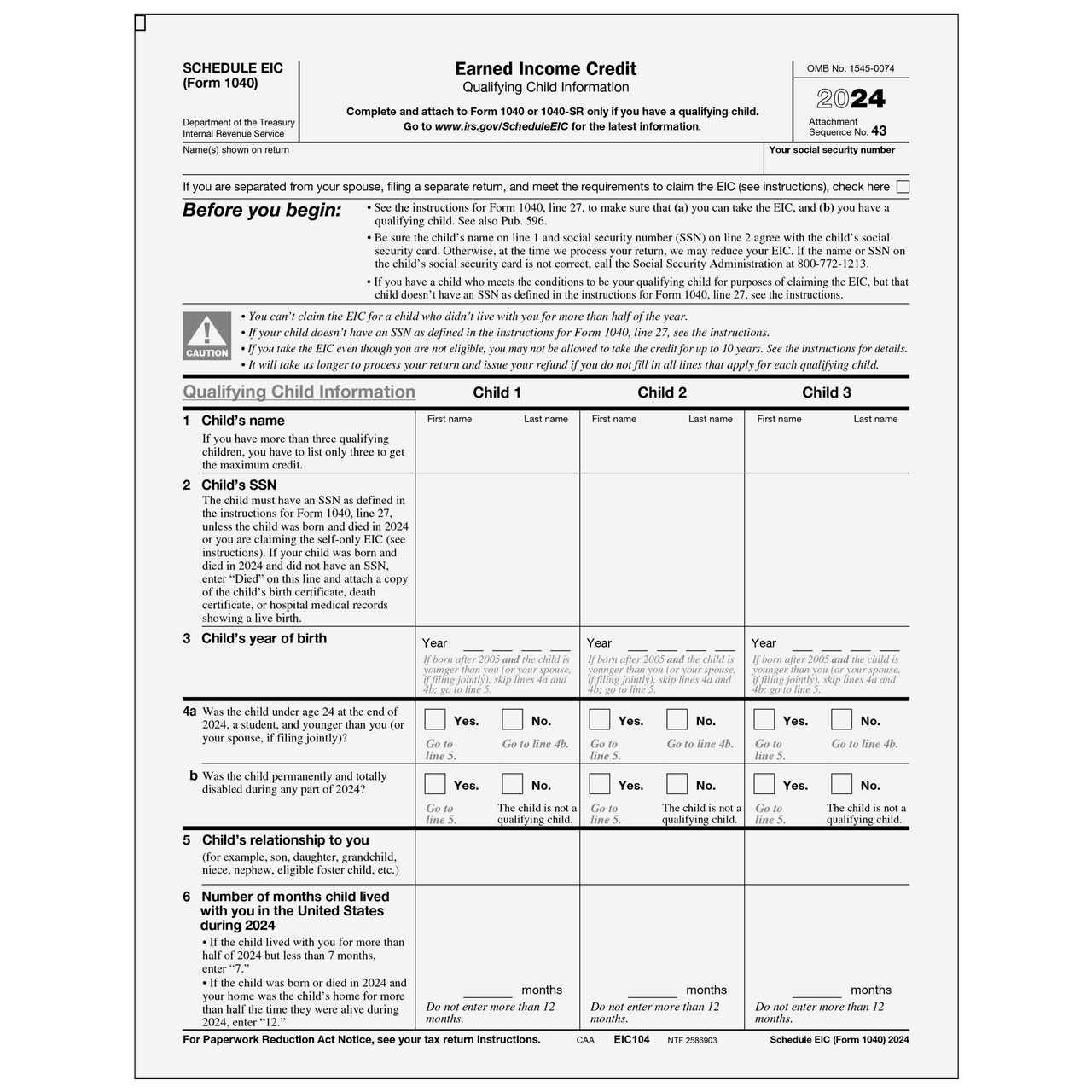 Eic Worksheet Irs Form 1040 SR: U.S. Tax Return For Seniors