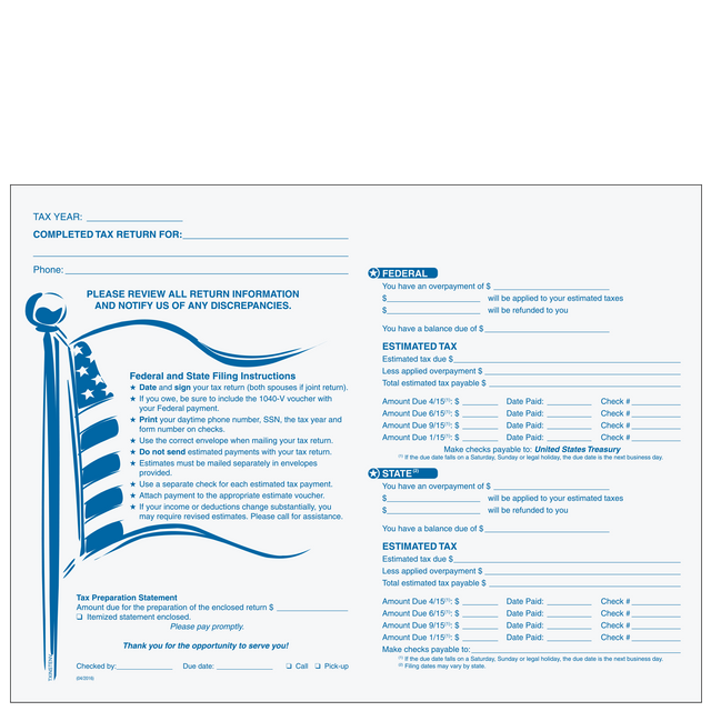 E047 - Client Copy Tax Recordkeeping Envelope - Greatland.com
