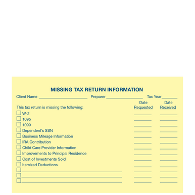 1209014 - Post-It Missing Tax Return Info - Greatland.com