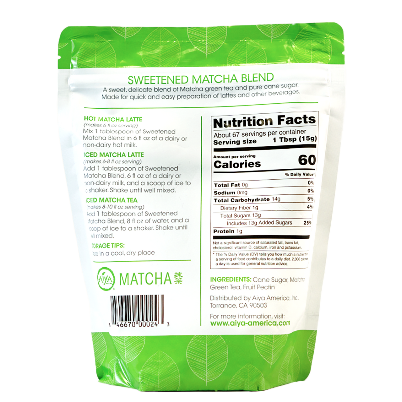 Sweetened Matcha Blend (1kg Bag) | Aiya Matcha
