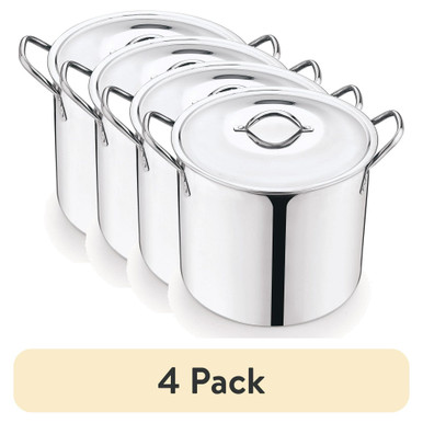 (4 pack)8-Qt Stainless Steel Stock Pot with Metal Lid, Ultra Durable ...