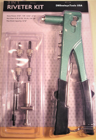 Riv Nut Riveter Insert Rivet Anchor & Riveter Kit 3 different Rivet ...