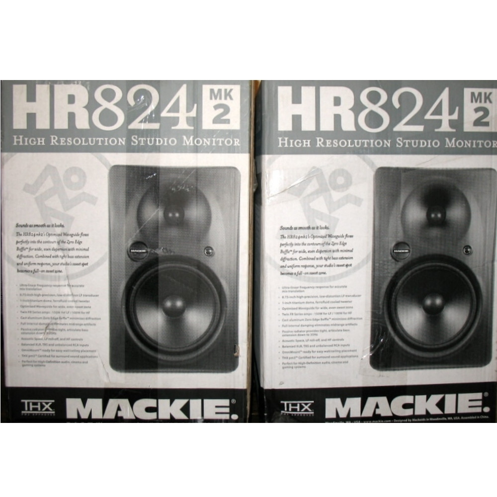 MACKIE HR824MK2 Ultra-Linear Nearfield 500w Total 8.75" Studio Monitor ...