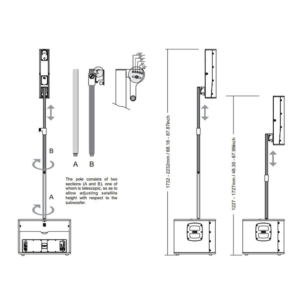 FBT VERTUS CS1000 2000w Total Peak Active Line Array PA Speaker System ...