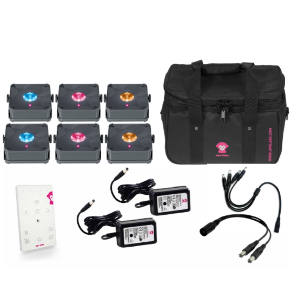 APE LABS MINI 2+ ROADPACK IP65 Wireless Rechargeable RGBAW LED ...
