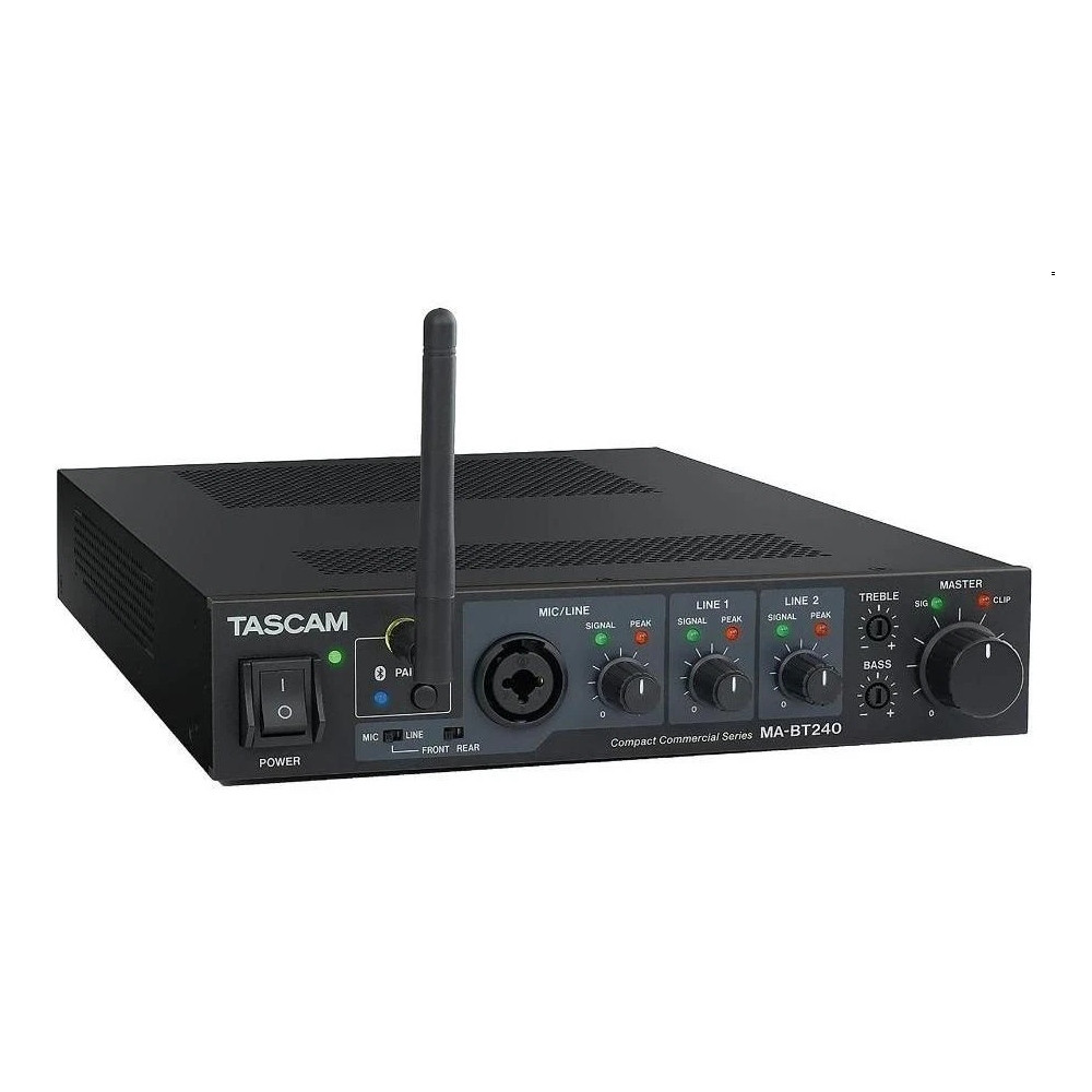 TASCAM MA-BT240 Professional Install 1U Half-Rack Bluetooth Amplifier ...