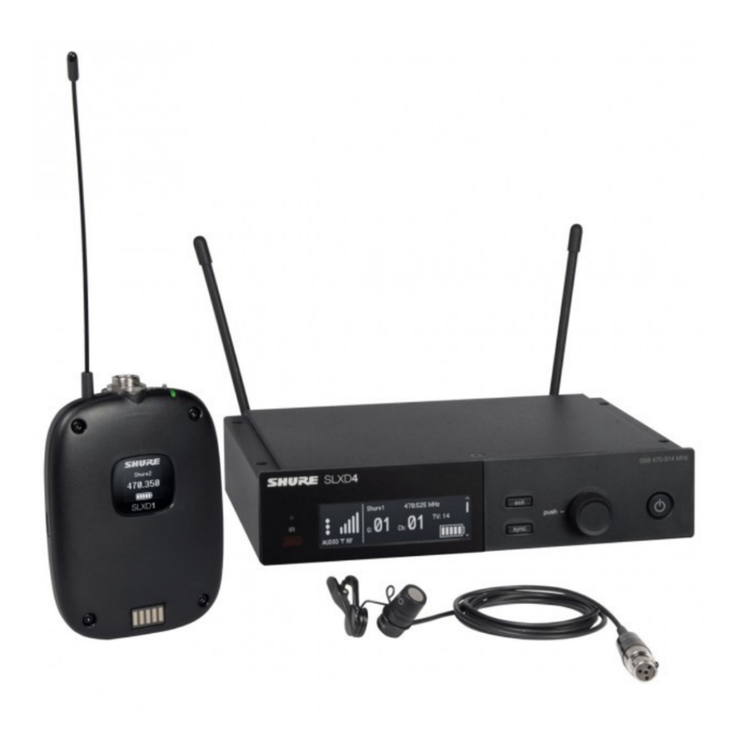 SHURE SLXD14/85 Digital Wireless Lavalier Microphone System for Church Presentation ...